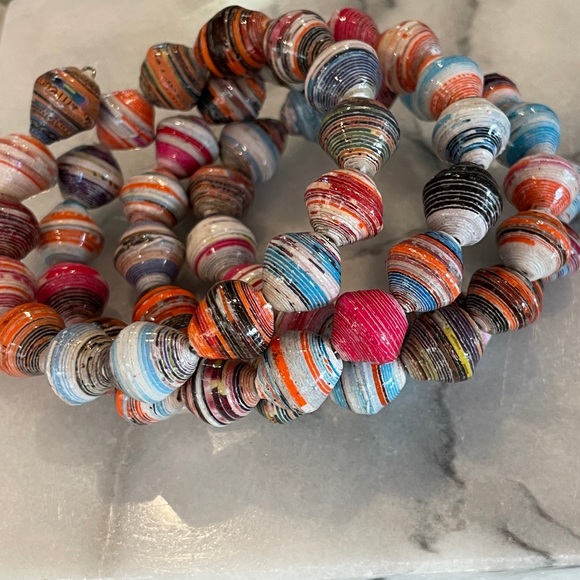 Jewelry | Set Of 3 Coiled Paper Bracelets | Poshmark